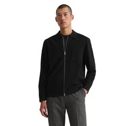 Marc O'Polo Cardigan MARC O'POLO "in kompakter Boiled Wool Optik", Herren, Gr. L, schwarz, Obermaterial: 88% Schurwolle, 12% Polyamid, unifarben, regular fit, Manschette, Strickjacken