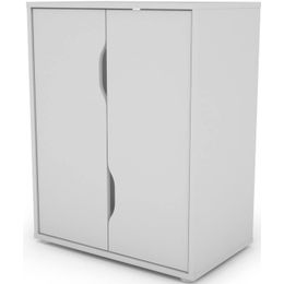 Aktenschrank ByLiving "Bern", weiß, B:60cm H:76,5cm, FSC-zertifizierter Holzwerkstoff, Schränke, Breite 60 cm, Kommode in modernem Design