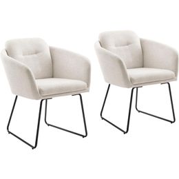 Esszimmerstuhl Inosign, cream, schwarz, B:66cm H:82cm T:64cm, Polyester, Stühle