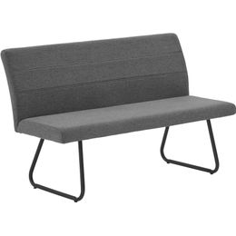 Bank OTTO HOME "Blee", anthrazit, B:140cm H:85cm T:60cm, FSC-zertifizierter Holzwerkstoff, Sitzbänke, pflegeleichter Strukturstoff, Metallgestell, verstellbaren Justierfüße