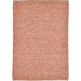 Wollteppich Theko "Alm Freude", orange (terrakotta), B:70cm H:12mm L:130cm, Schurwolle, Teppiche, Handweb Teppich, reine Wolle, meliert, handgewebt, Wendeteppich