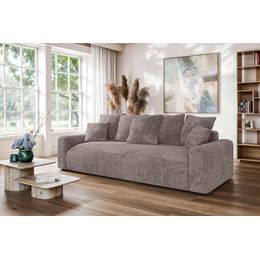 Big-Sofa Home Affaire, B:238cm H:85cm T:98cmtaupe, 100% Polyester, Sofas, "LAKESIDE klein 3-Sitzer Schlafsofa mit Bettkasten, Breite 238 cm",