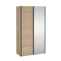 Schwebetürenschrank Home Affaire "Como, Kleiderschrank, Schlafzimmerschrank", jackson hickory, spiegel, B:118,5cm H:221cm T:66,6cm, FSC-zertifizierter Holzwerkstoff, Schränke, 1 Schwebetür, 1 Spiegelschiebetür, Kleiderstange, Einlegeboden