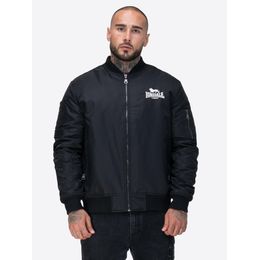 Bomberjacke Lonsdale "LUDFORD", Herren, Gr. L, schwarz, weiß, Obermaterial: 100% Polyamid, Jacken