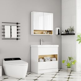 Badezimmer-Set Welltime "Valencia", weß, MDF, Kastenmöbel-Sets