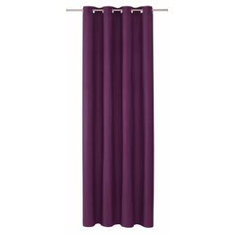 Vorhang Tom Tailor HOME "DOVE", lila (brombeere), B:135cm H:245cm, Wirkware, Baumwolle, Gardinen