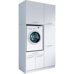 Mehrzweckschrank-Set LAUNDREEZY "Laundreezy, 4-tlg. Mehrzweckschrank-Set B/H/T 118/238/68 cm", weiß matt, B:118cm H:238cm T:68cm, Holzwerkstoff, Kastenmöbel-Sets, Breite 118 cm, Soft-Close-Funktion für Türen