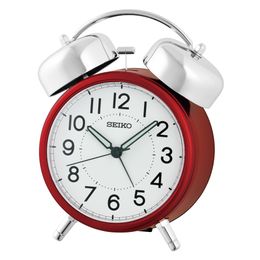 Quarzwecker Seiko, rot, Wecker, Glockenwecker, Schlafzimmer, durchlaufende Sekunde, Beleuchtung
