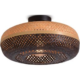 GOOD & MOJO Deckenleuchte "Palawan", beige (natur, schwarz), Ø 40cm H: 17cm, Leuchten, Deckenlampe Deckenleuchte