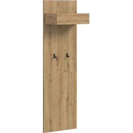 Garderobenpaneel Inosign "EVRID, Höhe 160 cm, inkl. 2 Metall-Haken, Kleiderstnage und Hutablage", artisan oak nb, B:50cm H:160cm T:27cm, Spanplatte, Garderobenpaneele, Paneel, Hakenleiste, Wandboard, Garderobe, Wandpaneel