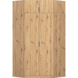 Kleiderschrank Rauch "Eckschrank Schrank Ankleidezimmer Schlafzimmer Garderobe LAGOA", eiche artisan, B:117cm H:235cm T:117cm, Holzwerkstoff, Schränke, voll ausgestattet viel Stauraum, optional mit Aufsatz MADE IN GERMANY