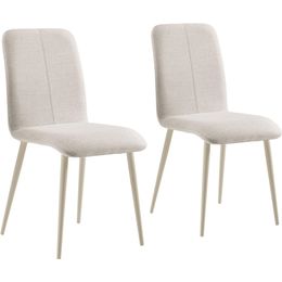 4-Fußstuhl OTTO HOME "Allyae", creme, B:42cm H:85cm T:59cm, Stühle, edlem Strukturstoff, modernem Design und robustem Metallgestell