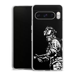 DeinDesign Google Pixel 8 Pro Handy Silikon H&uuml;lle Case transparent Handyh&uuml;lle Fire Fighter Fire Fighters Life Saver Silikon Case