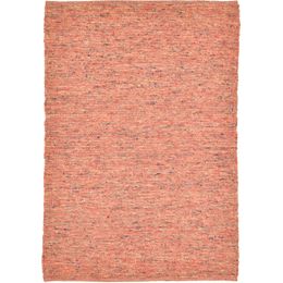 Wollteppich Theko "Alm Freude", orange (terrakotta), B:90cm H:12mm L:160cm, Schurwolle, Teppiche, Handweb Teppich, reine Wolle, meliert, handgewebt, Wendeteppich