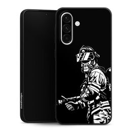 DeinDesign Galaxy A56 5G Handy Premium Silikon Hülle Handyhülle schwarz Case Fire Fighter Fire Fighters Life Saver Silikon Premium Case