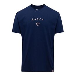 Nike FC Barcelona T90 Wordmark T-Shirt Blau F410, Größe S, Herren, Fan Artikel - 11teamsports