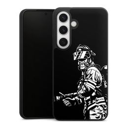 DeinDesign Galaxy S24 Handy Premium Silikon H&uuml;lle Handyh&uuml;lle schwarz Case Fire Fighter Fire Fighters Life Saver Silikon Premium Case