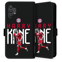 DeinDesign Galaxy A32 5G Handy Klapph&uuml;lle Handyh&uuml;lle aus Kunst Leder schwarz Flip Case Harry Kane Official Licensed Product Fc Bayern M&uuml;nchen Sideflip mit langer