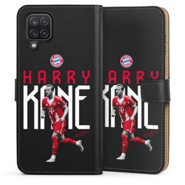 DeinDesign Galaxy A12 Handy Klapph&uuml;lle Handyh&uuml;lle aus Kunst Leder schwarz Flip Case Harry Kane Official Licensed Product Fc Bayern M&uuml;nchen Sideflip mit langer 