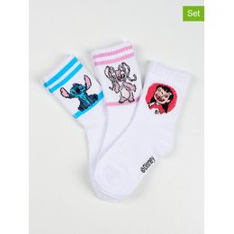 Lilo and Stitch Lilo & Stitch 3er-Set: Socken "Lilo & Stitch" in Weiß - 43% | Größe 23-26 | Babysocken-strumpfhosen