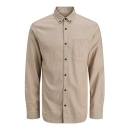Jack & Jones Jack & Jones Hemd - Slim fit - in Beige - 55% | Gr&ouml;&szlig;e XL | Herren-plussize