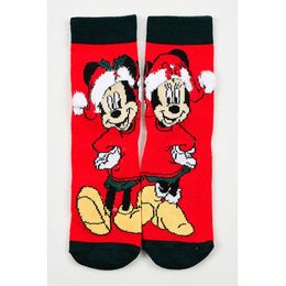 Disney Minnie Mouse Socken "Minnie" in Rot/ Schwarz - 12% | Größe 31-34 | Babysocken-strumpfhosen