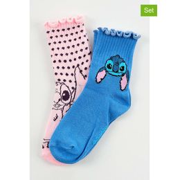 Lilo and Stitch Lilo & Stitch 2er-Set: Socken "Lilo & Stitch" in Rosa/ Blau - 35% | Größe 23-26 | Babysocken-strumpfhosen