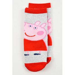 Peppa Pig ABS-Socken "Peppa Pig" in Grau/ Rot - 60% | Größe 23-26 | Babysocken-strumpfhosen