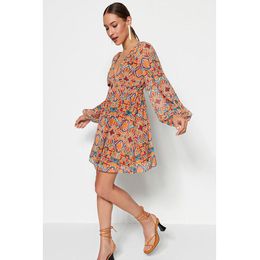 Trendyol Kleid in Orange/ Blau - 67% | Größe 34 | Damen-kleider