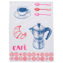 Overbeck and Friends Geschirrtuch "Café" in Rot/ Blau - (L)60 x (B)50 cm - 33% | Tischwaesche