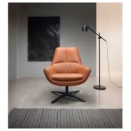 Drehsessel BETYPE "Be Organic Standard Back, Loungesessel", braun (cognac), B:81cm H:92cm T:83cm, 100% Echtleder, Sessel, in elegantem Design mit Drehfunktion