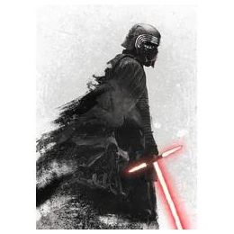 Vliestapete Komar "Digitaldruck Vlies - Star Wars Retro Cartoon - Größe 200 x 280 cm", schwarz (schwarz, weiß), B:200m L:280m, Vlies, Tapeten, Kinderzimmer