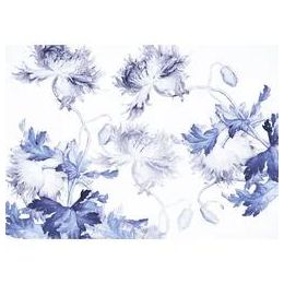 Vliestapete Komar "Digitaldruck Vlies - Blue Silhouettes - Größe 350 x 250 cm", bunt, B:350 L:250, Vlies, Tapeten, Wohnzimmer, Schlafzimmer