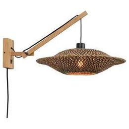 GOOD & MOJO Wandleuchte "Bali", beige (natur), Ø 44cm H: 43cm, Leuchten, Designlampe Wandlampe