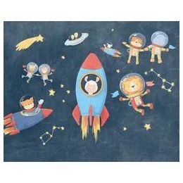 Vliestapete Komar "Digitaldruck Vlies - Friends in Space - Größe 350 x 280 cm", bunt, B:350m L:280m, Vlies, Tapeten, Kinderzimmer