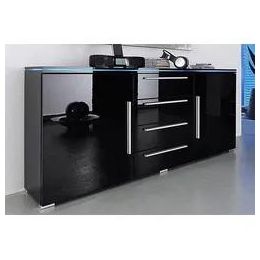 Sideboard HÖLTKEMEYER "Line", schwarz, Sideboards, Breite 135 cm