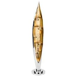 Windlicht Fink "CAVA, mit feiner Hammerschlagstruktur", silber (silberfarben), H:110cm Ø:20cm, Aluminium, Glas, Kerzenhalter, aus Aluminium und Glas, 6-flammig, Höhe ca. 110 cm