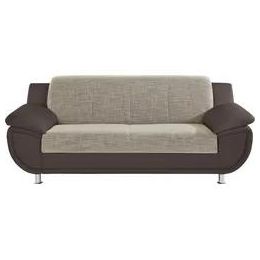 3-Sitzer Trendmanufaktur "Rondo 3, zeitlos und modern, bequem, Materialmix", braun (braun, sand, beige), B:207cm H:85cm T:94cm, Luxus-Microfaser ALCAZAR (100% Polyester) / Feinstruktur (100% Polyester);Kunstleder SOFTLUX / Struktur (77% Polyester; 23% Polyacryl), Sofas, wahlweise mit Federkern, extrabreite Armlehnen zum Relaxen