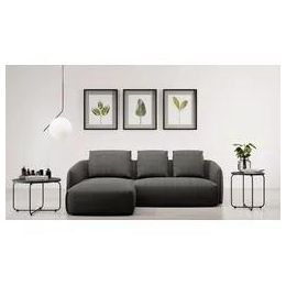 Ecksofa Trendmanufaktur "Shawn Designsofa mit elegant geschwungen Armlehnen, L-Form", schwarz (jet schwarz), B:232cm H:87cm T:167cm, 100% Polyester, Sofas, bequem, organischer Form, mit hochwertigem Bezug