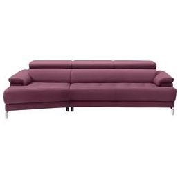 Ecksofa Egoitaliano "Soul, extravagantes Designsofa, Megasofa, super bequem, tolle Details", lila (violett), B:246cm H:99cm T:140cm, Leder NUVOLE (Echtes Rindsleder). Halbnatürliches, halbnarbiges Rindsleder mit einer natürlichen Körnung von 1, 2 bis 1, 4 mm. Dieses Leder hat eine weiche, wachsartige Haptik mit mattem Aussehen und einem Wolkeneffekt. Es handelt sich um ein Naturleder, das die ursp