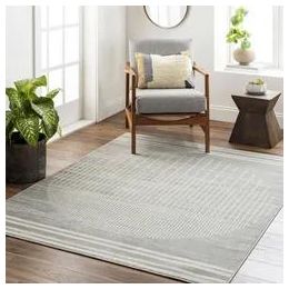 Teppich LIVABLISS "SANTIAGO", grau (dunkelgrau), B:200cm H:10mm L:275cm, Kunstfaser, Teppiche, Skandinavischer Teppich, Kurzflor Boho-Wohnzimmerteppich, Läufer