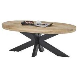 Couchtisch Stolkom "Mumbai", braun (mango, schwarz, schwarz, mango), H:45cm, Tische, Couchtisch Runde Couchtische, Massivholz Mango Wood, Tisch mit Ovaler Tischplatte, Topseller