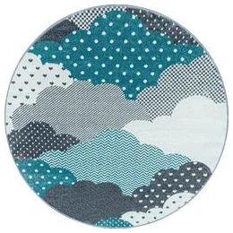 Kinderteppich Ayyildiz TEPPICHE "Bambi 820", blau, H:11mm Ø:160cm, Kunstfaser, Teppiche, auch in rechteckig, Wolken Motiv, Kurzflor