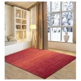 Wollteppich OTTO HOME "Lessach", rot, B:190cm H:14mm L:290cm, Schurwolle, Teppiche, Handweb Teppich, mit modernem Farbverlauf, reine Wolle, handgewebt