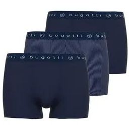 Slip Bugatti "Mailand", Herren, Gr. 7 (XL), blau, Single Jersey, Obermaterial: 95% Baumwolle, 5% Elasthan, k&ouml;rpernah, Unterhosen Slip, mit Logo, Baumwollmix, eng, bequem, hautfreundlich, breiter Bund