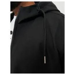 Jack & Jones PlusSize Softshelljacke "JJEBASIC mit Kapuze und wasserabweisendem Stoff", Herren, Gr. 3XL, schwarz, Softshell, Obermaterial: 100% Polyester, JACK & JONES PLUSSIZE, unifarben, regular fit normal, Bündchen, Jacken, unifarben, modisch, regular fit, Kunstfaser, Topseller