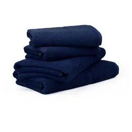 Möve Handtuch Set MÖVE FOR FROTTANA "Pearl", grün (deep sea), 4 Stk., Walkfrottier, Obermaterial: 100% Baumwolle, Handtuch-Sets, Set: 2x Handtuch 50/100 und 2x Badetuch 67/140cm