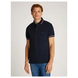 Poloshirt Tommy Hilfiger "TIPPED SLIM FIT POLO", Herren, Gr. 3XL, blau (desert sky), Jersey, Obermaterial: 96% Baumwolle, 4% Elasthan, slim fit, Shirts, mit Kontrast-Details