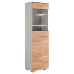 Vitrine Home Affaire, braun (braun und grau), B:55cm H:185cm, FSC-zertifizierter Holzwerkstoff, Massivholz, Schränke