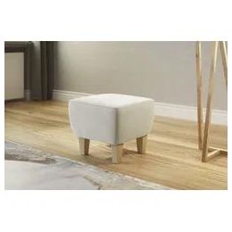 Polsterhocker Home Affaire "Viva", beige (elfenbein), B:56cm H:46cm T:56cm, 100% Polyester, Hocker, Polsterhocker, mit Buchef&uuml;&szlig;en